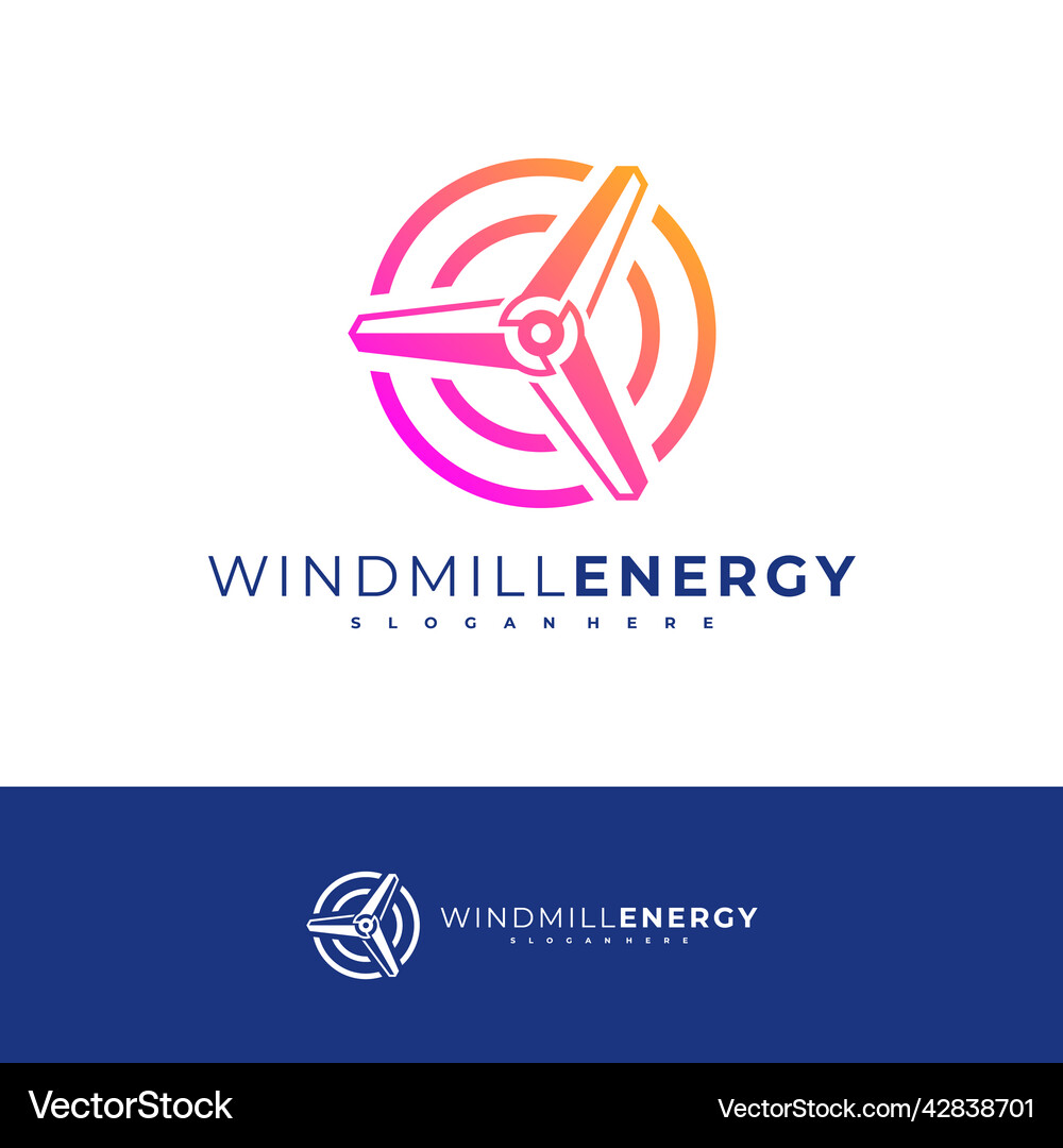 Windmill logo design template Royalty Free Vector Image