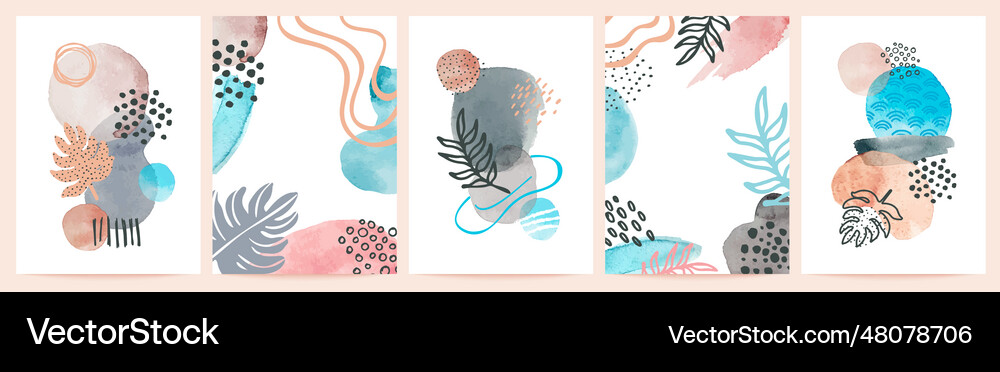 Abstract watercolor posters modern minimalist Vector Image