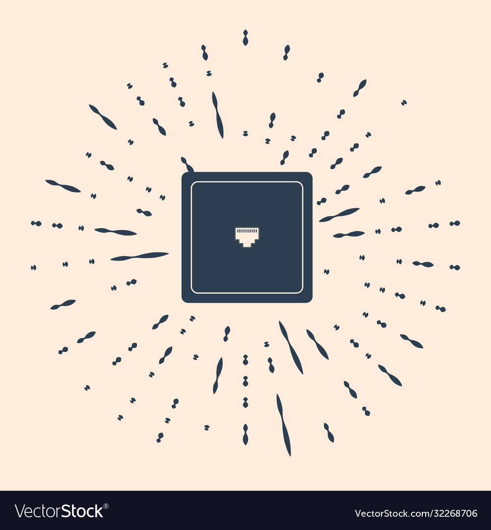Black Ethernet Socket Sign Network Port Cable Vector Image