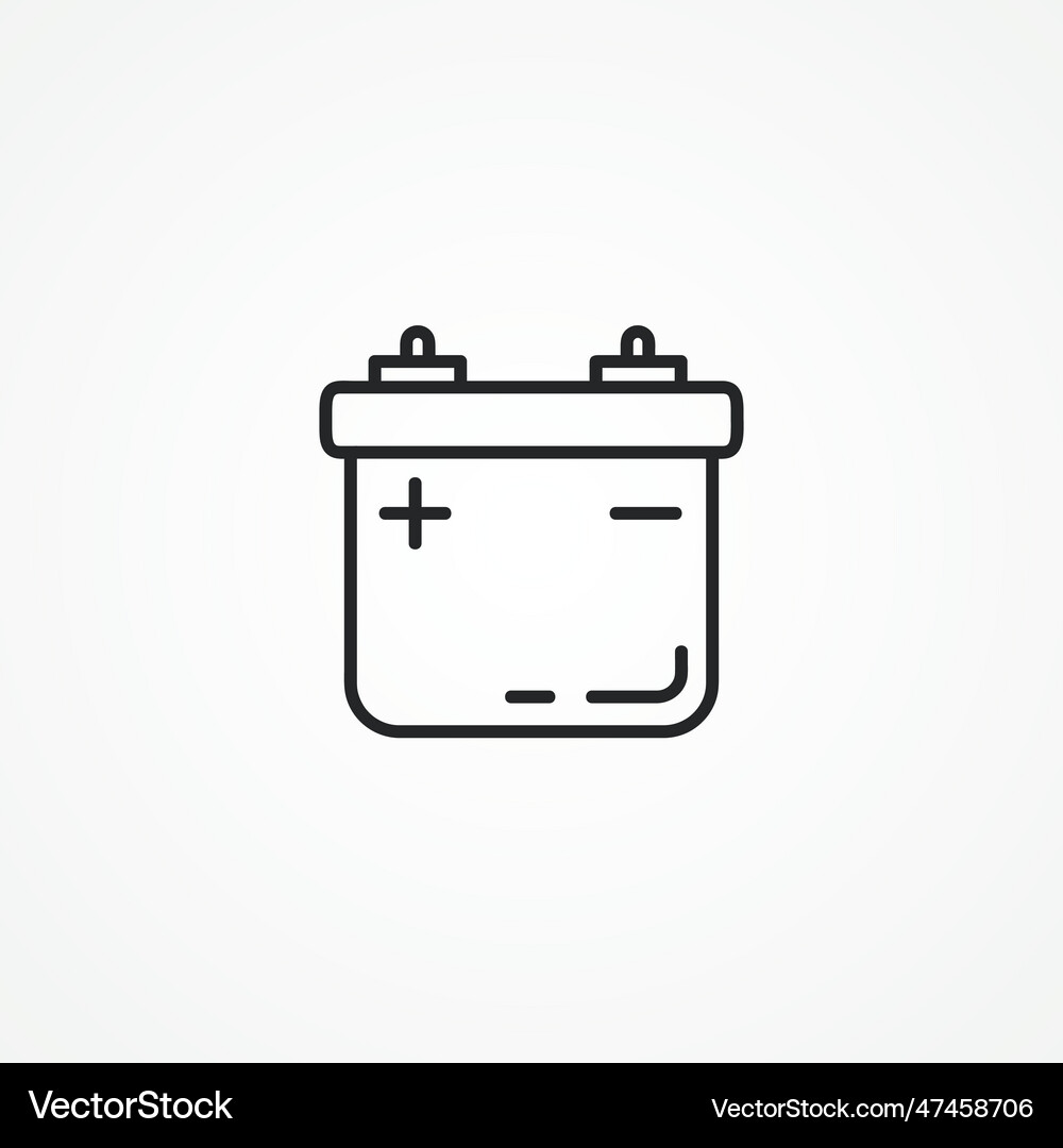 Car battery line icon battery line icon Royalty Free Vector