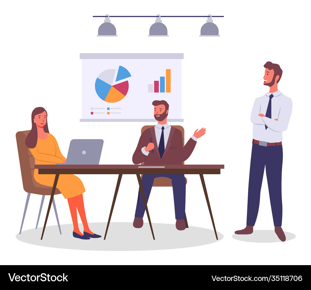 Conference business meeting group workers Vector Image
