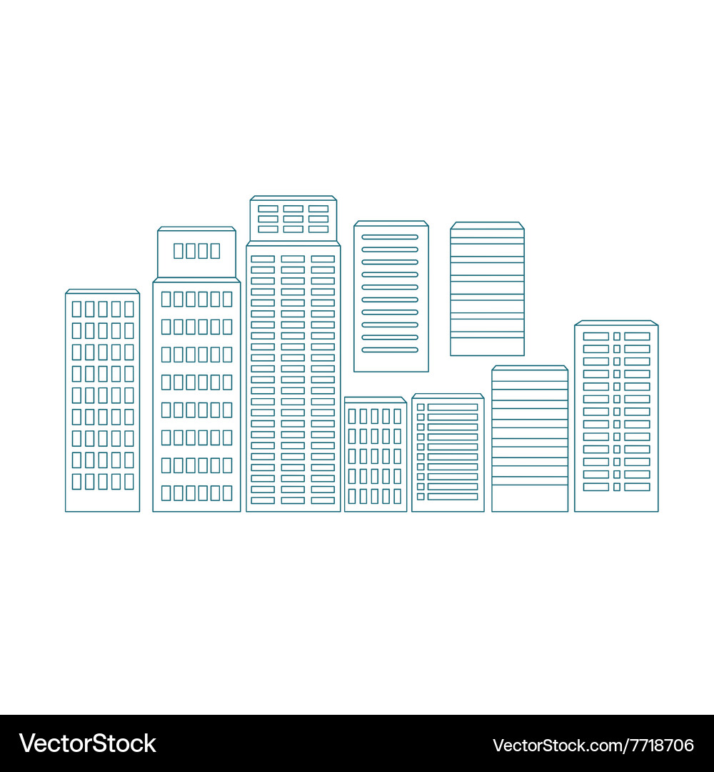 Eps set of line buildings Royalty Free Vector Image
