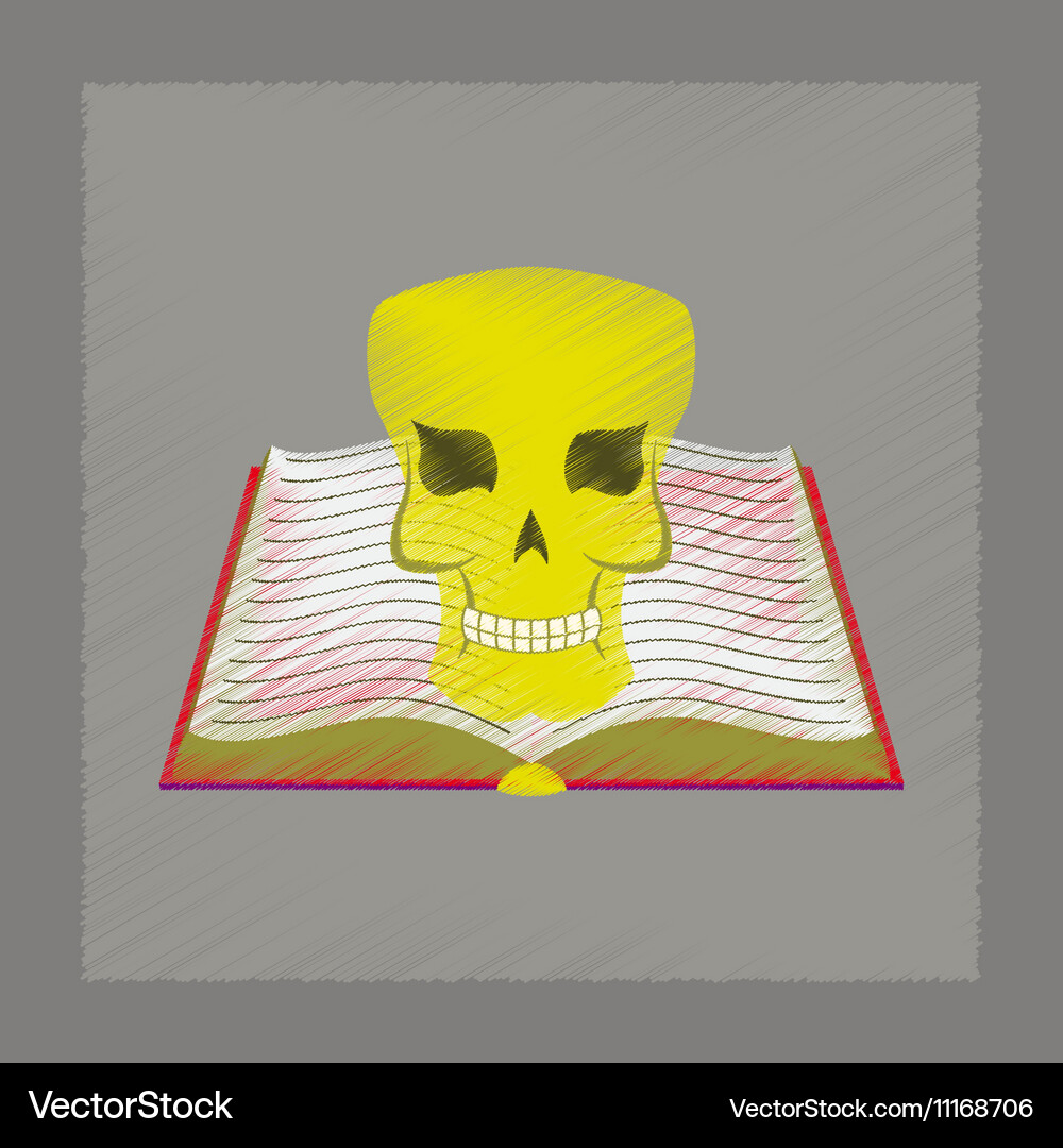 Flat on background of book skull Royalty Free Vector Image