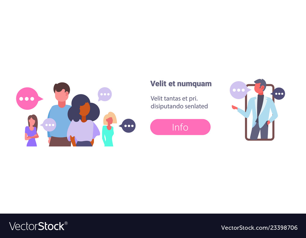 Group mix race business people chat bubble Vector Image Group mix race business people chat bubble Vector Image