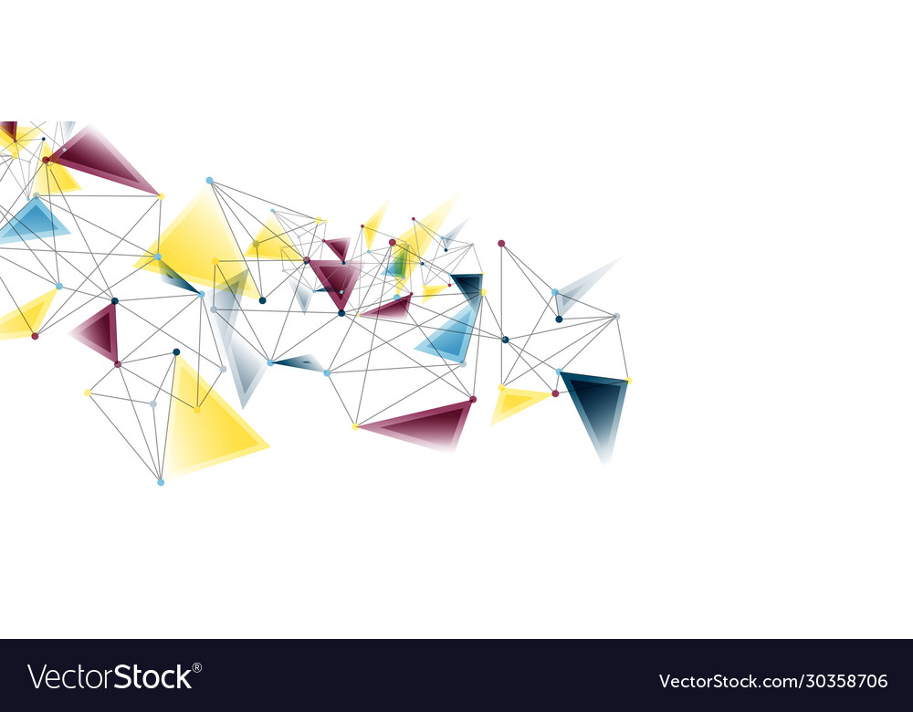 Line points connections triangular technology Vector Image