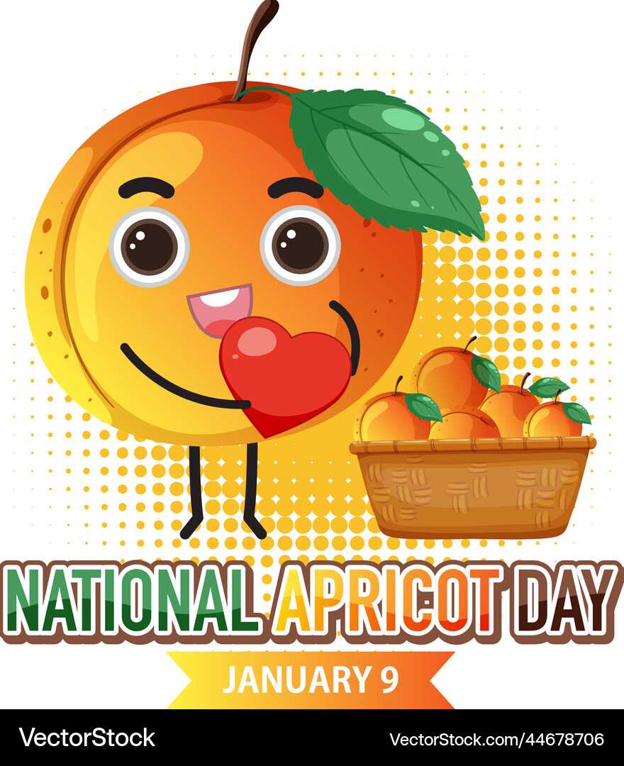 National apricot day icon Royalty Free Vector Image