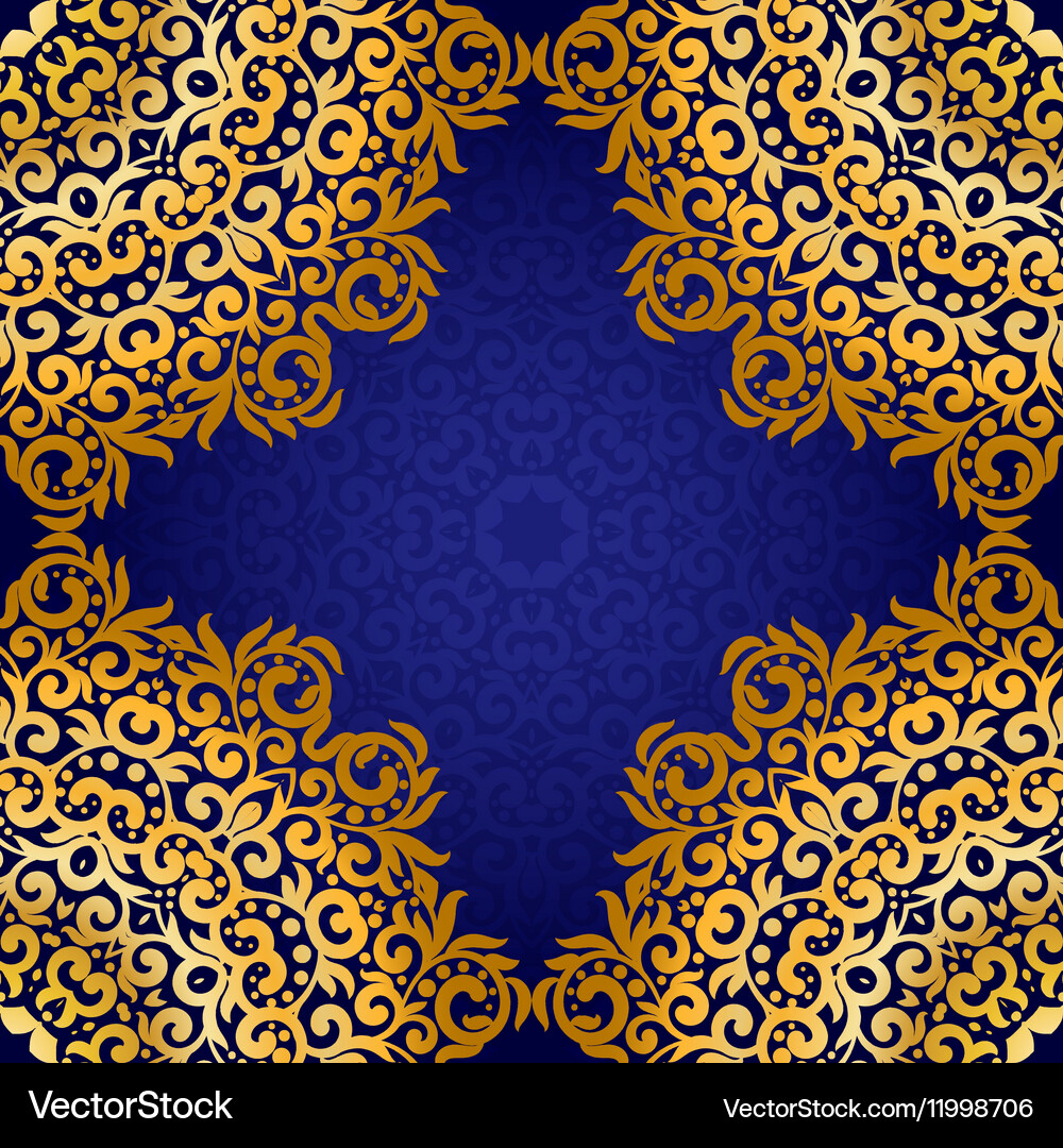 Rich gold seamless pattern in the indian style Vector Image