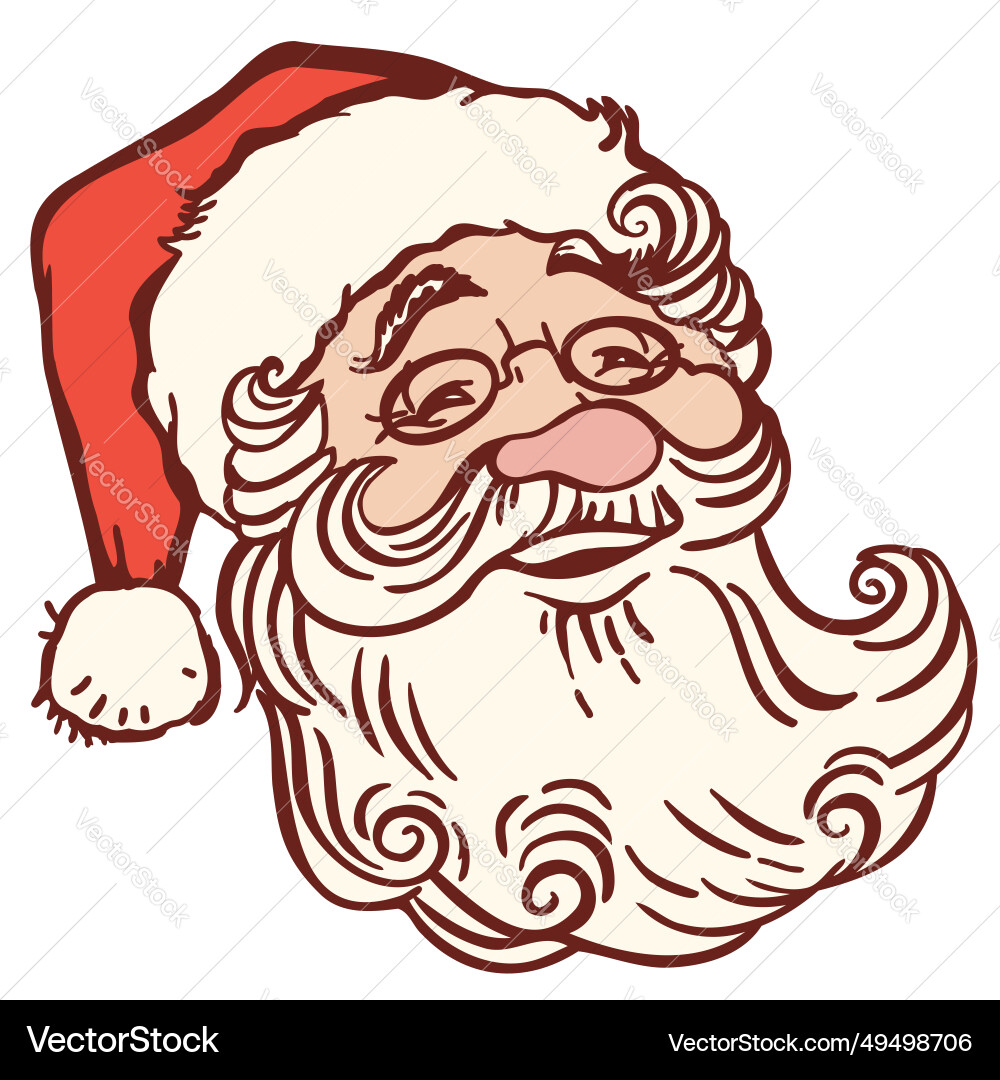 Santa claus face christmas isolated Royalty Free Vector