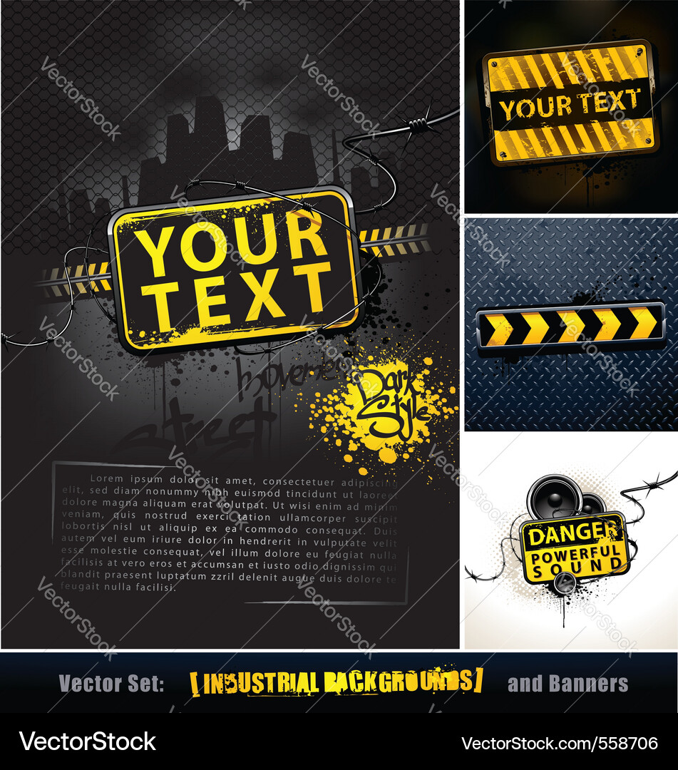 Set of industrial backgrounds and banners Vector Image