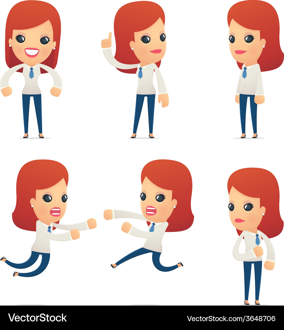 Set of reception character in different poses Vector Image