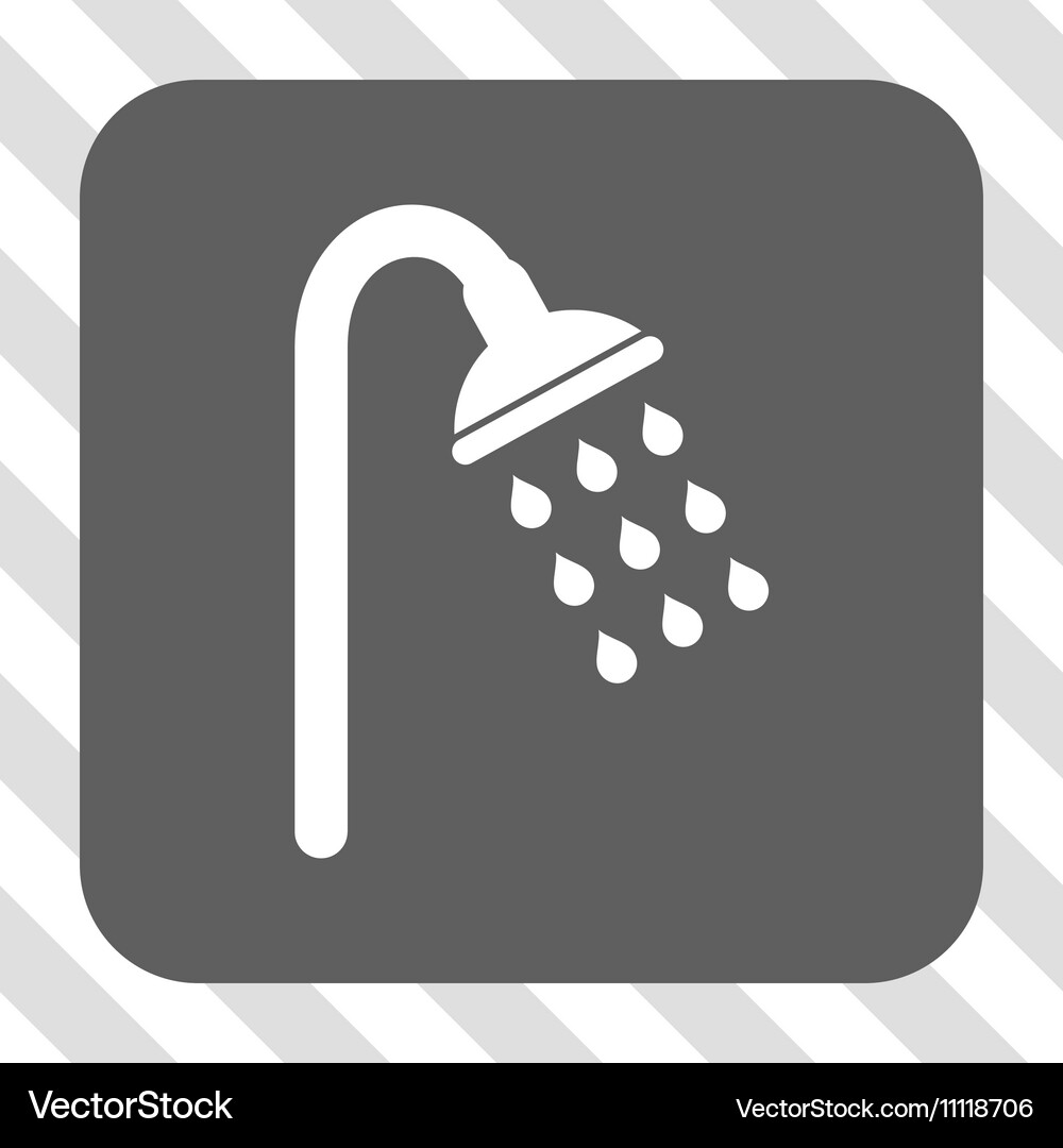 Shower rounded square button Royalty Free Vector Image