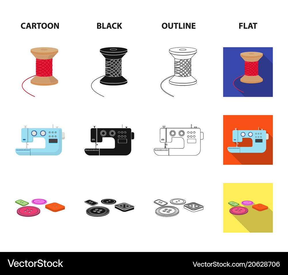 Thread reel sewing machine bobbin pugwitz Vector Image