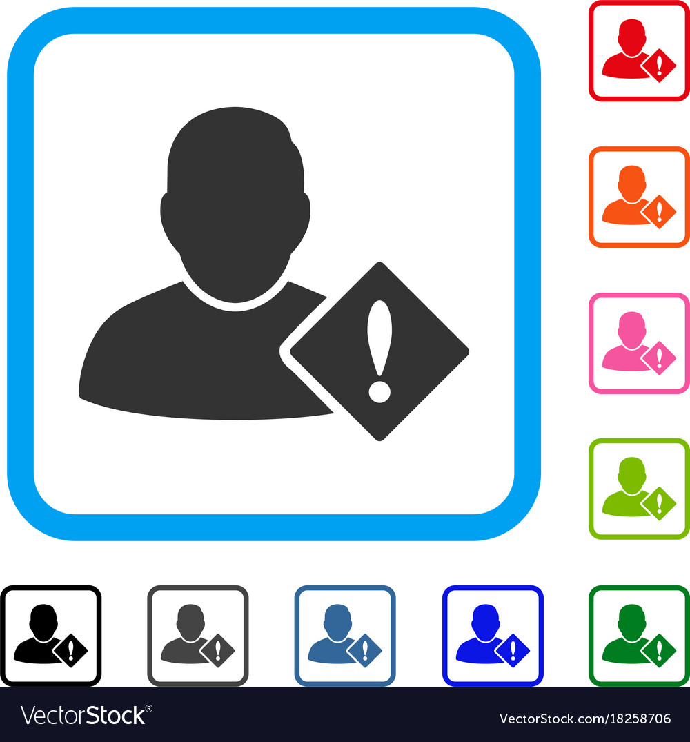 User problem framed icon Royalty Free Vector Image