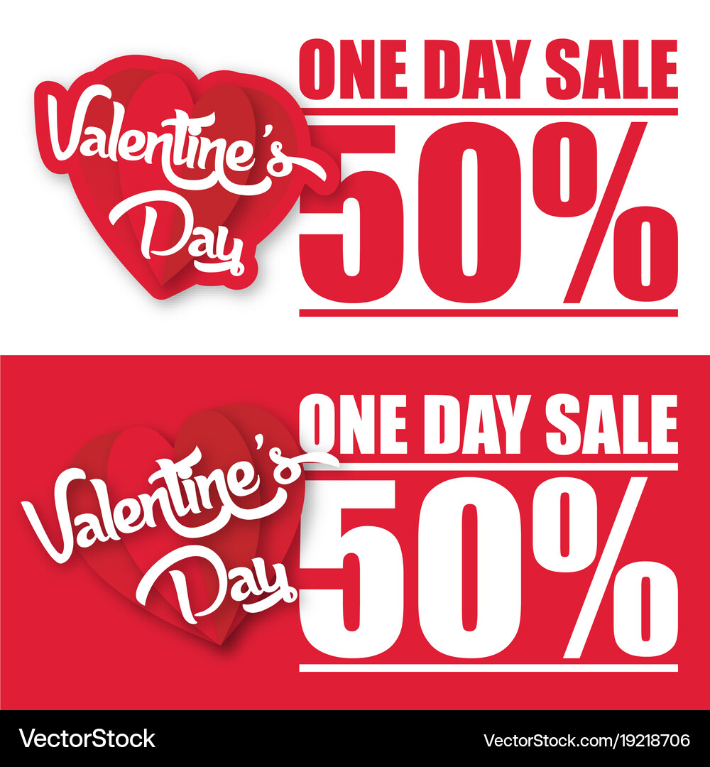 Valentine day one sale 50 image Royalty Free Vector Image