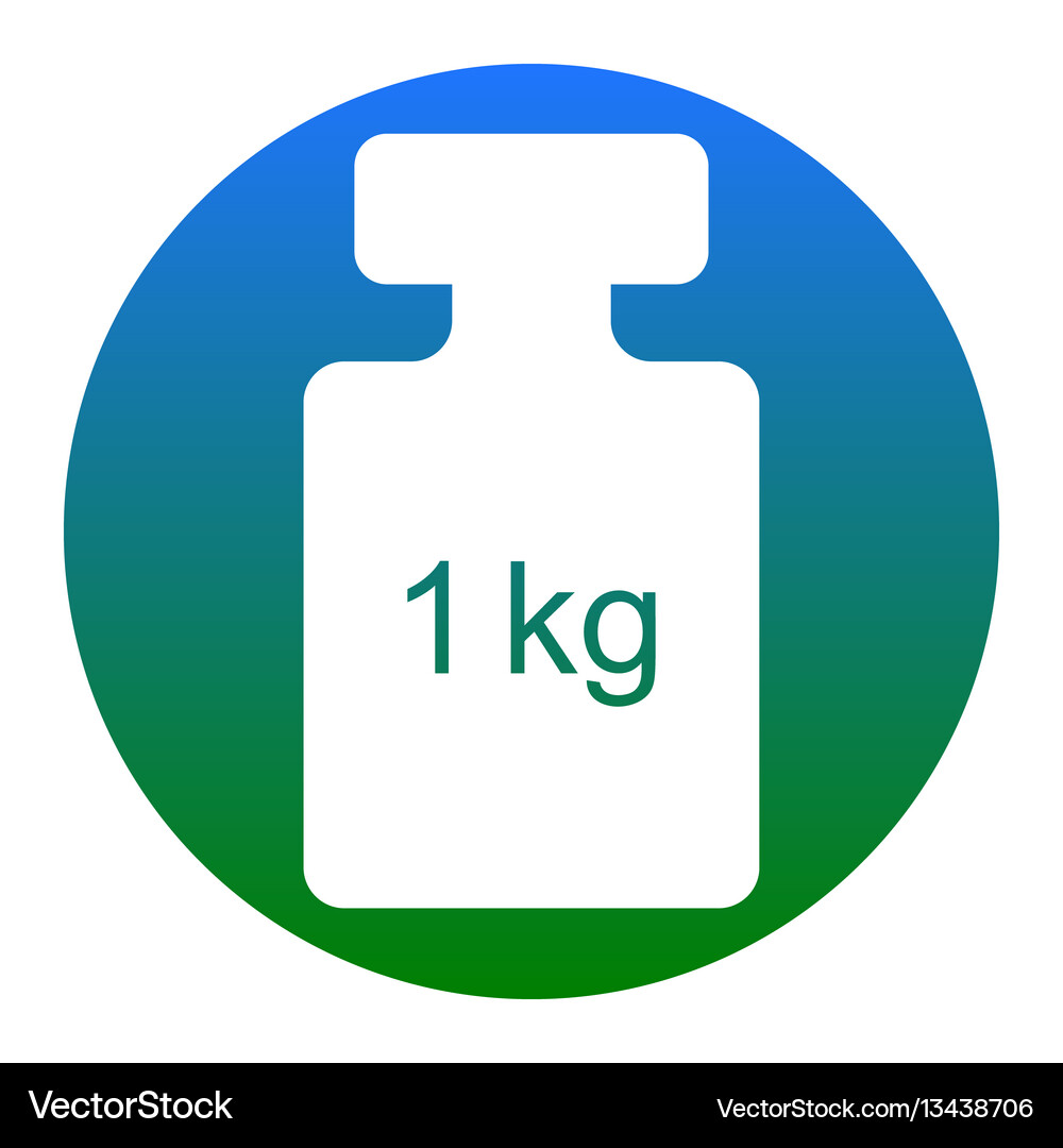 Weight simple sign white icon in bluish Royalty Free Vector