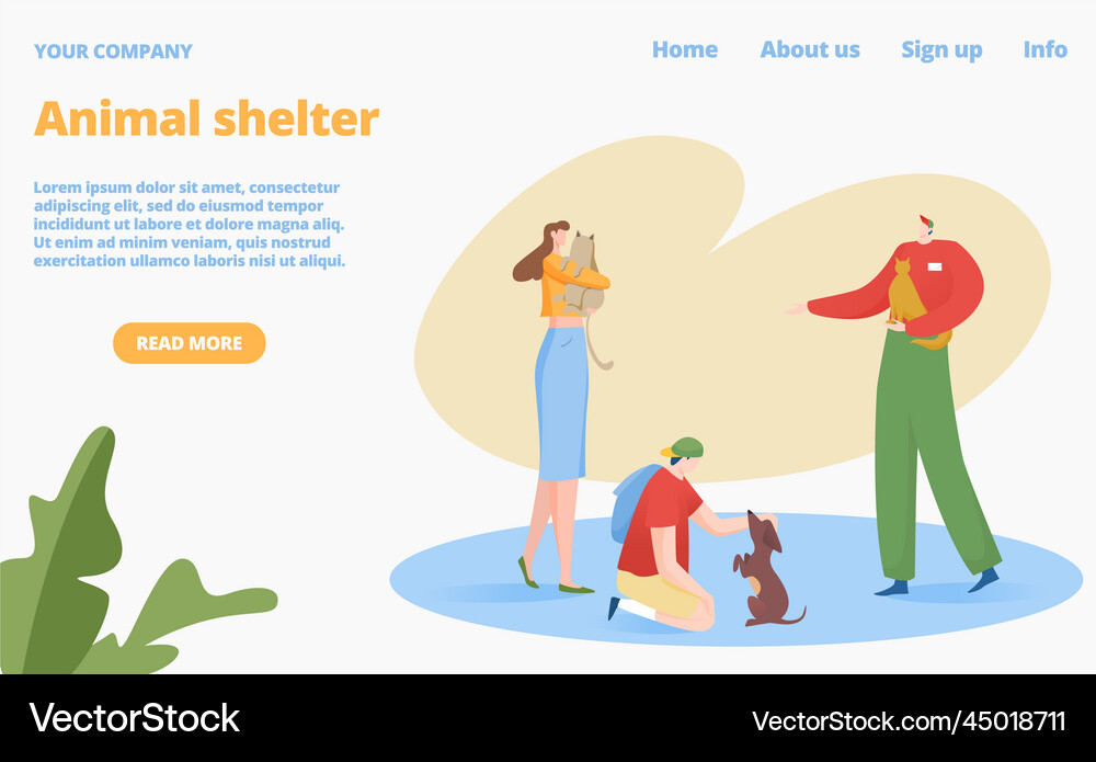 Adoption at animal shelter Royalty Free Vector Image