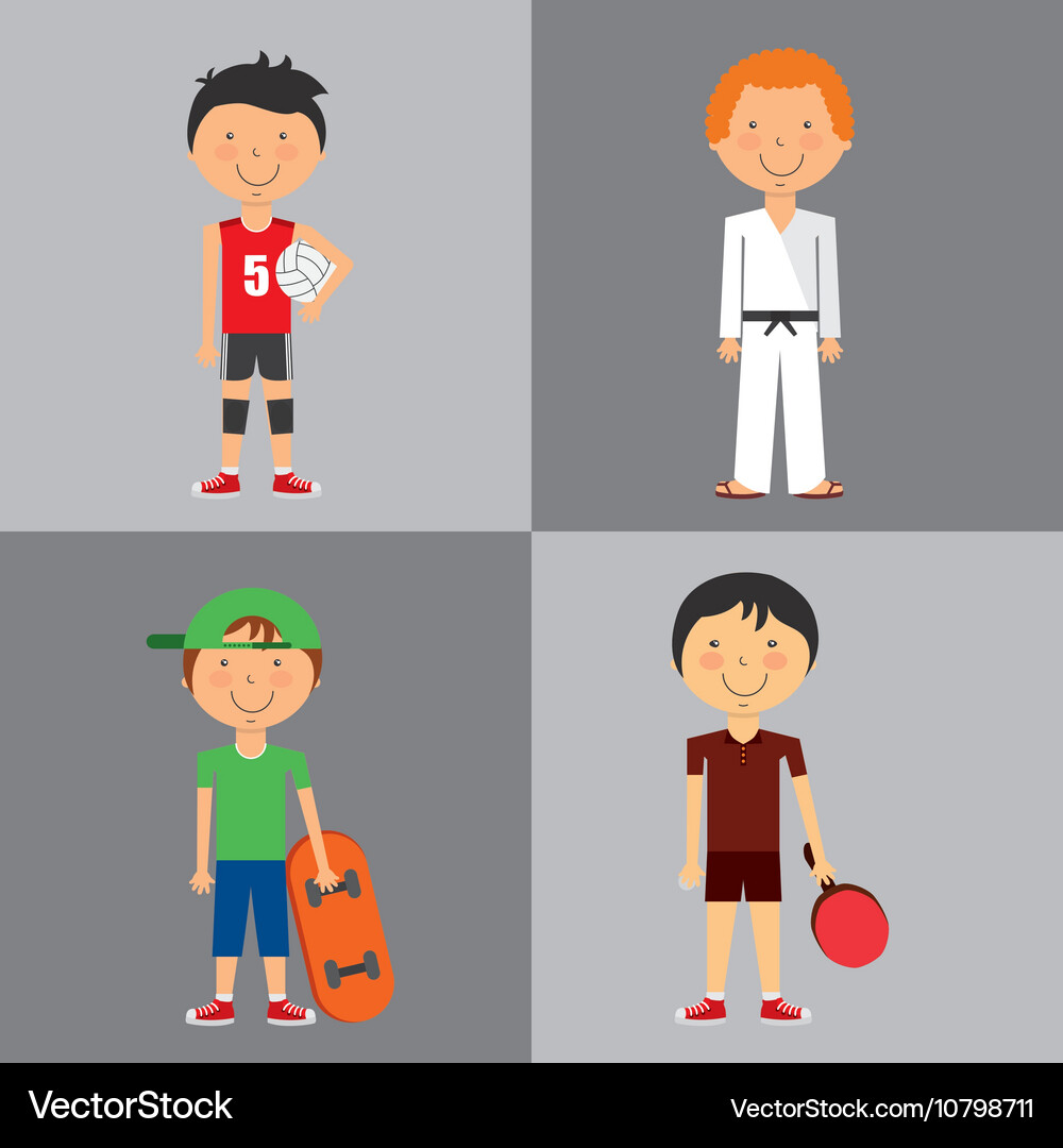Athlete avatar with sport icon Royalty Free Vector Image