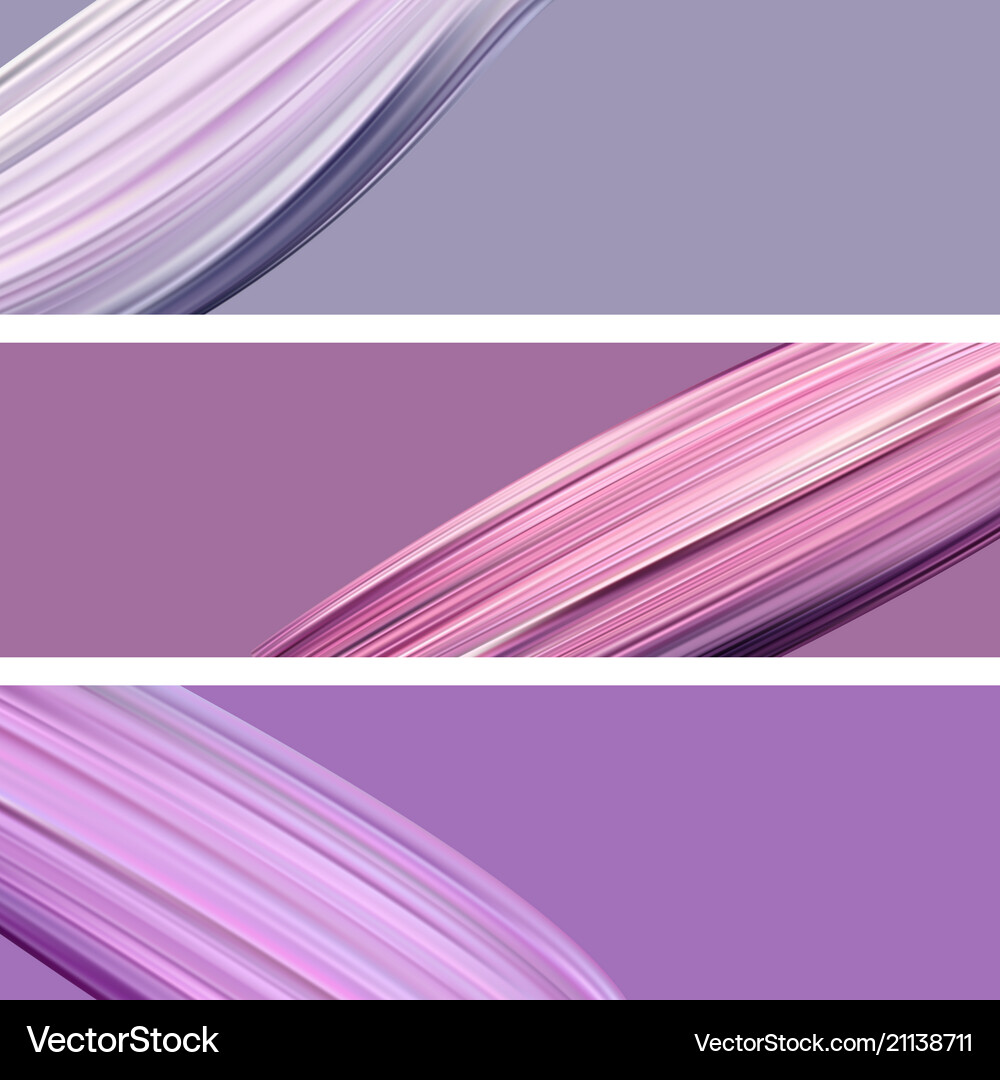 Banner with lilac paint brush strokes Royalty Free Vector