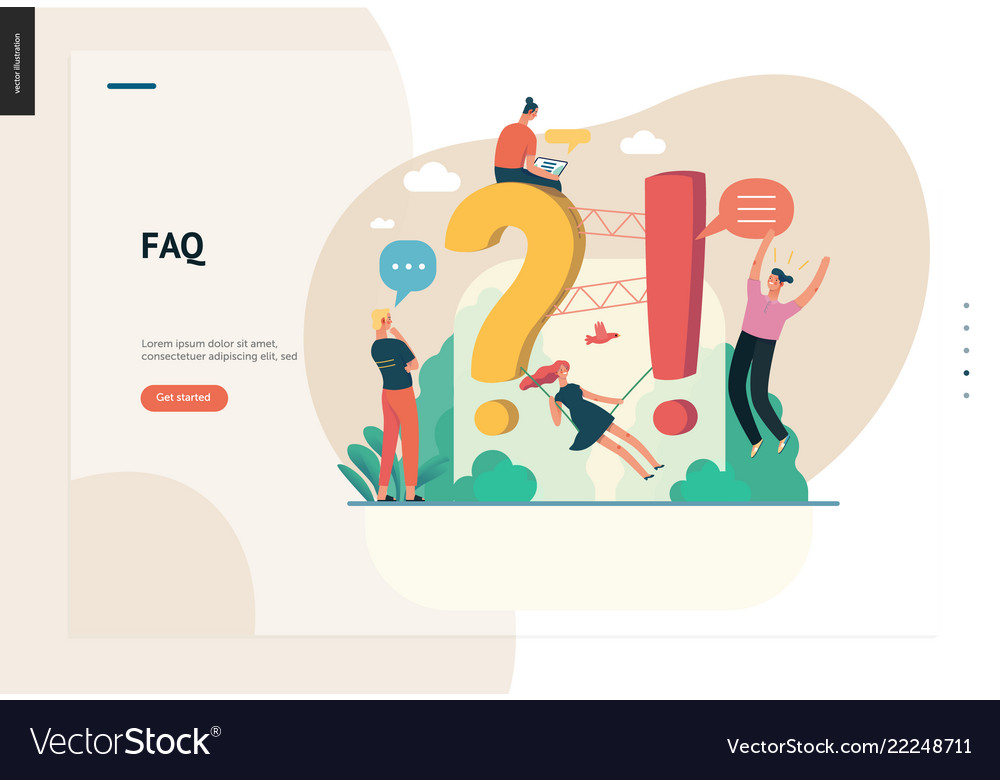 Business series - faq web template Royalty Free Vector Image