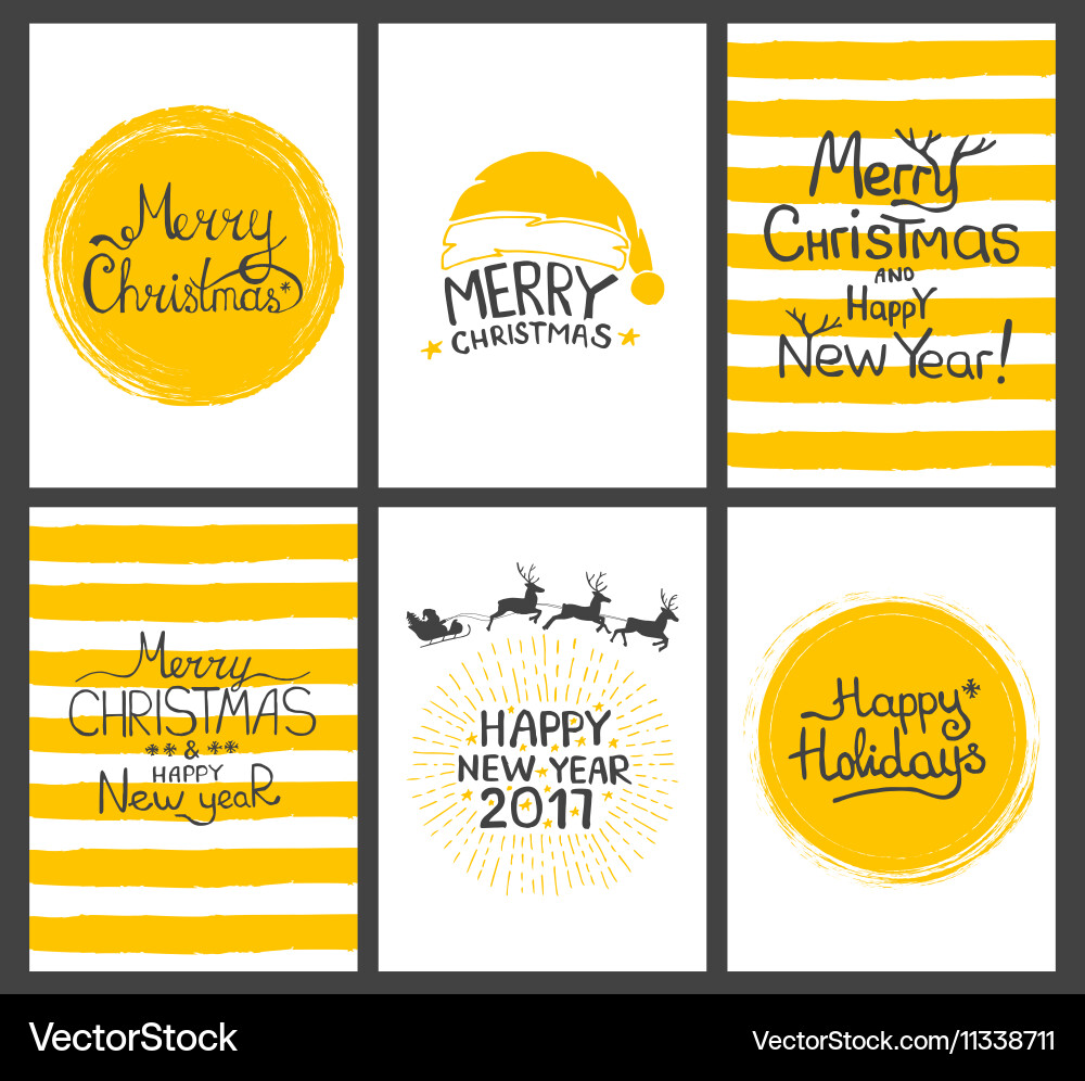 Christmas gift tags and cards with calligraphy Vector Image