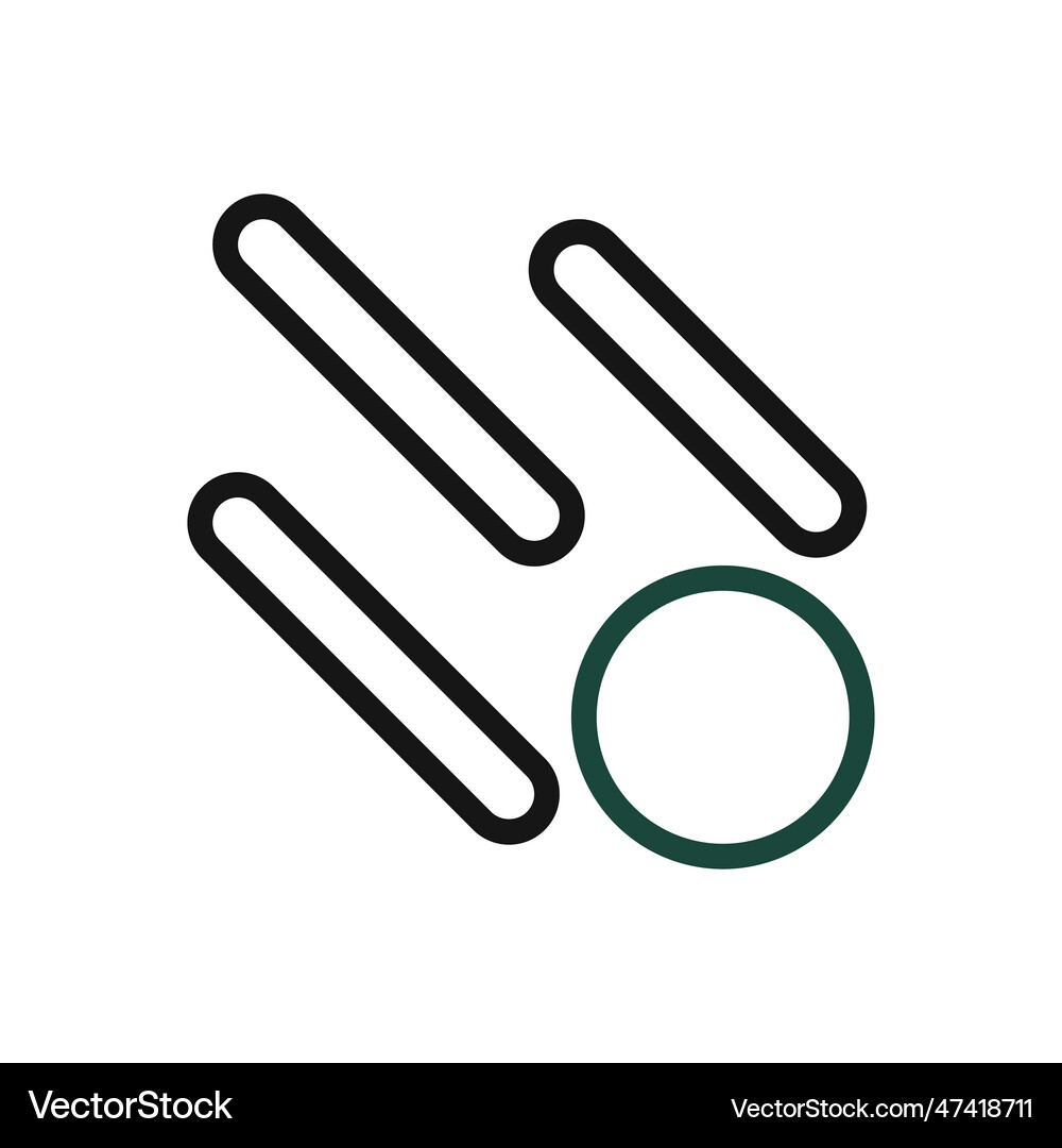 Comet icon duocolor green black colour universe Vector Image