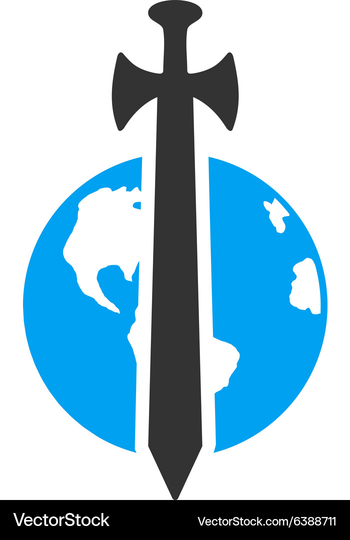Earth military protection icon Royalty Free Vector Image