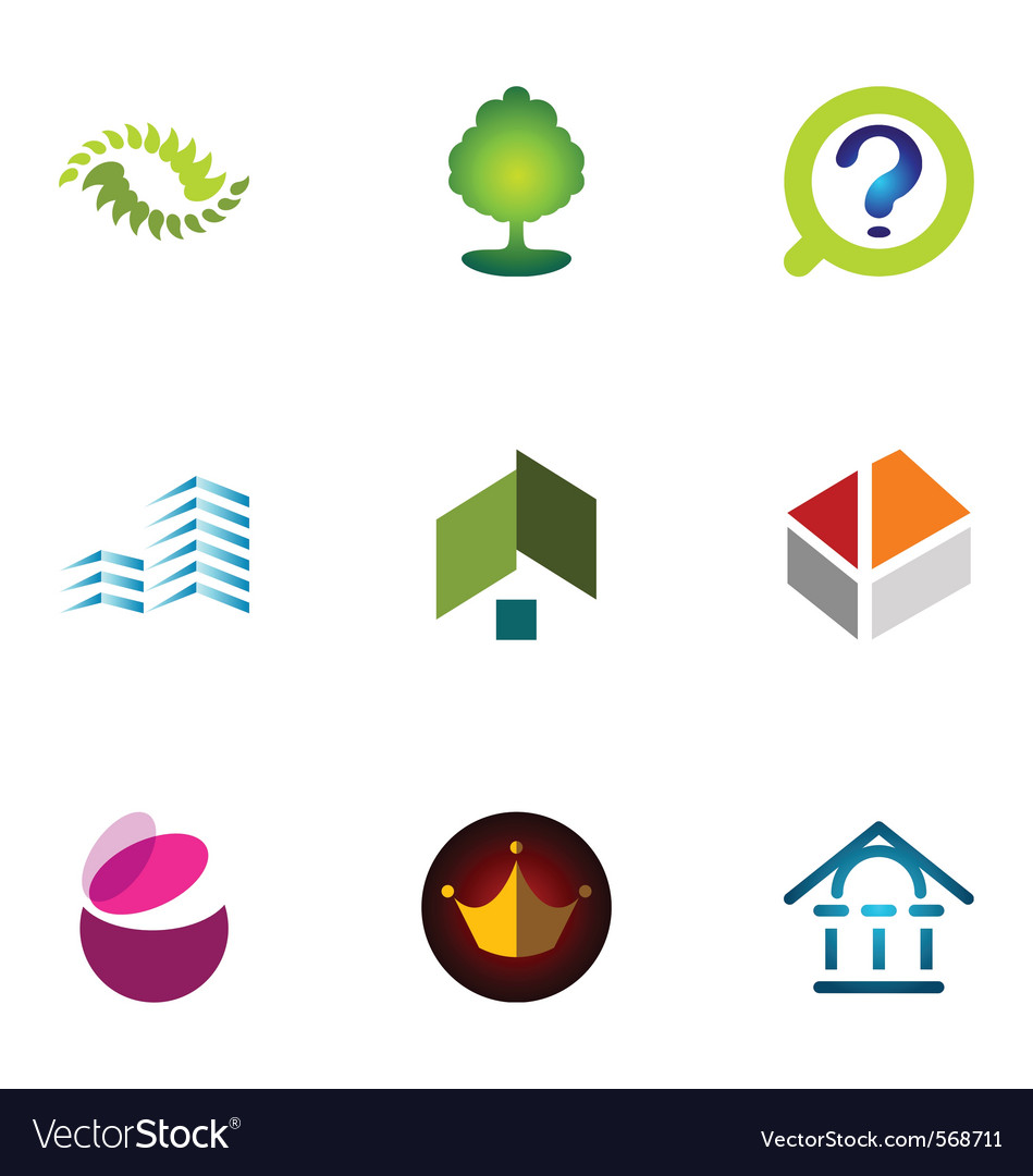 Logo design elements set 34 Royalty Free Vector Image