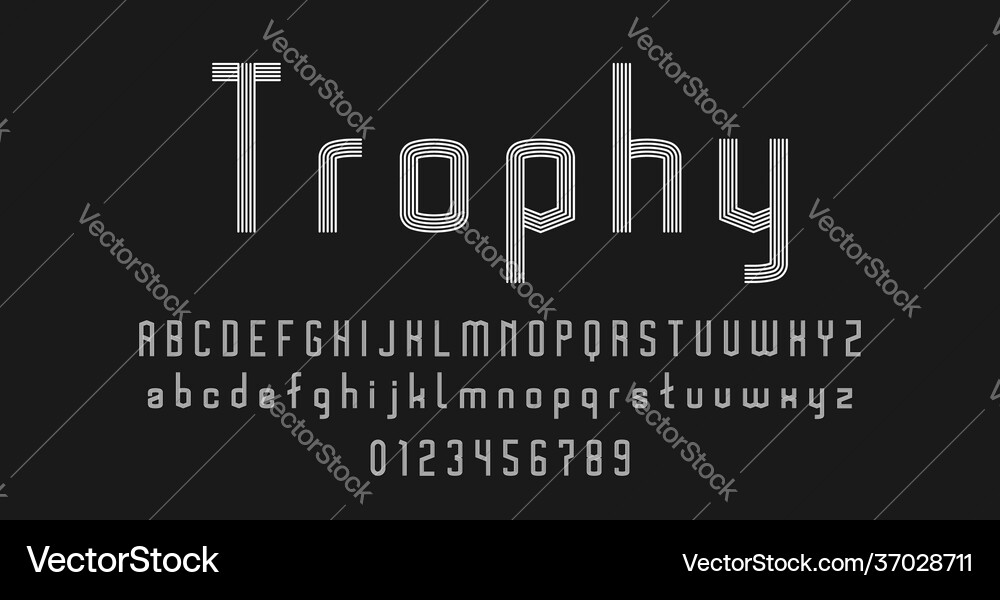 Modern Line Alphabet Set Royalty Free Vector Image