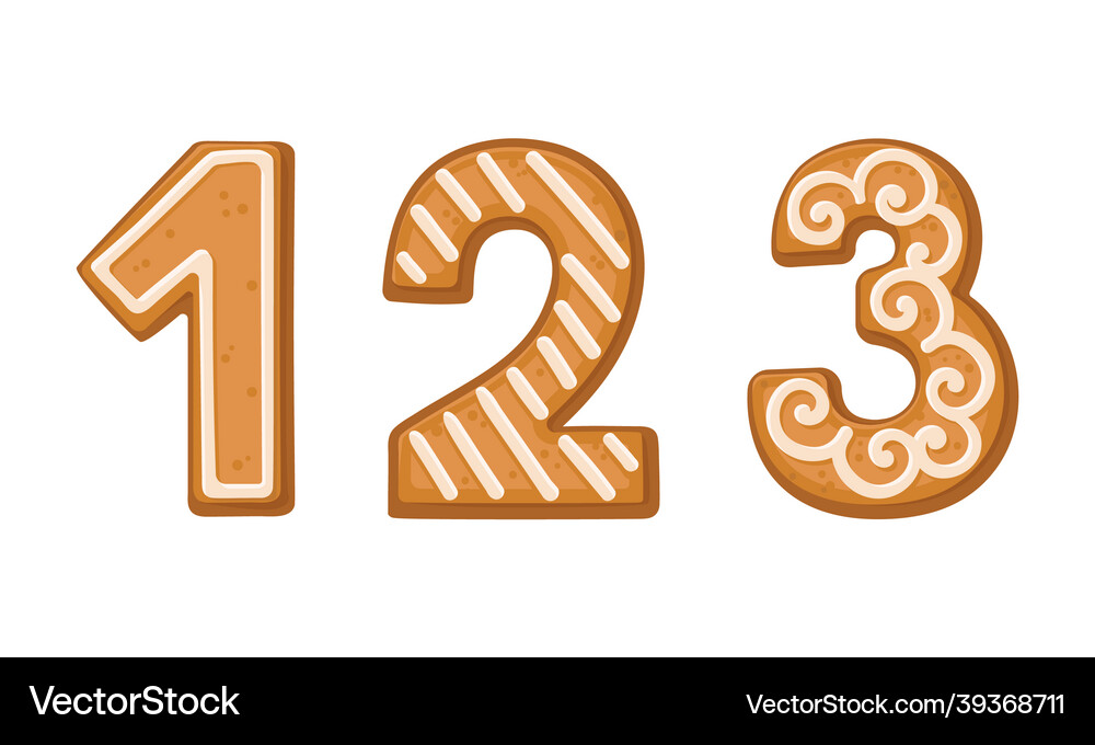 Number and numeral as freshly baked cookie Vector Image