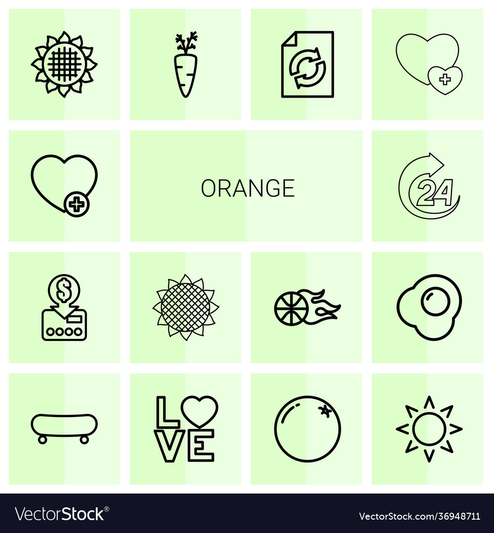 Orange icons Royalty Free Vector Image - VectorStock