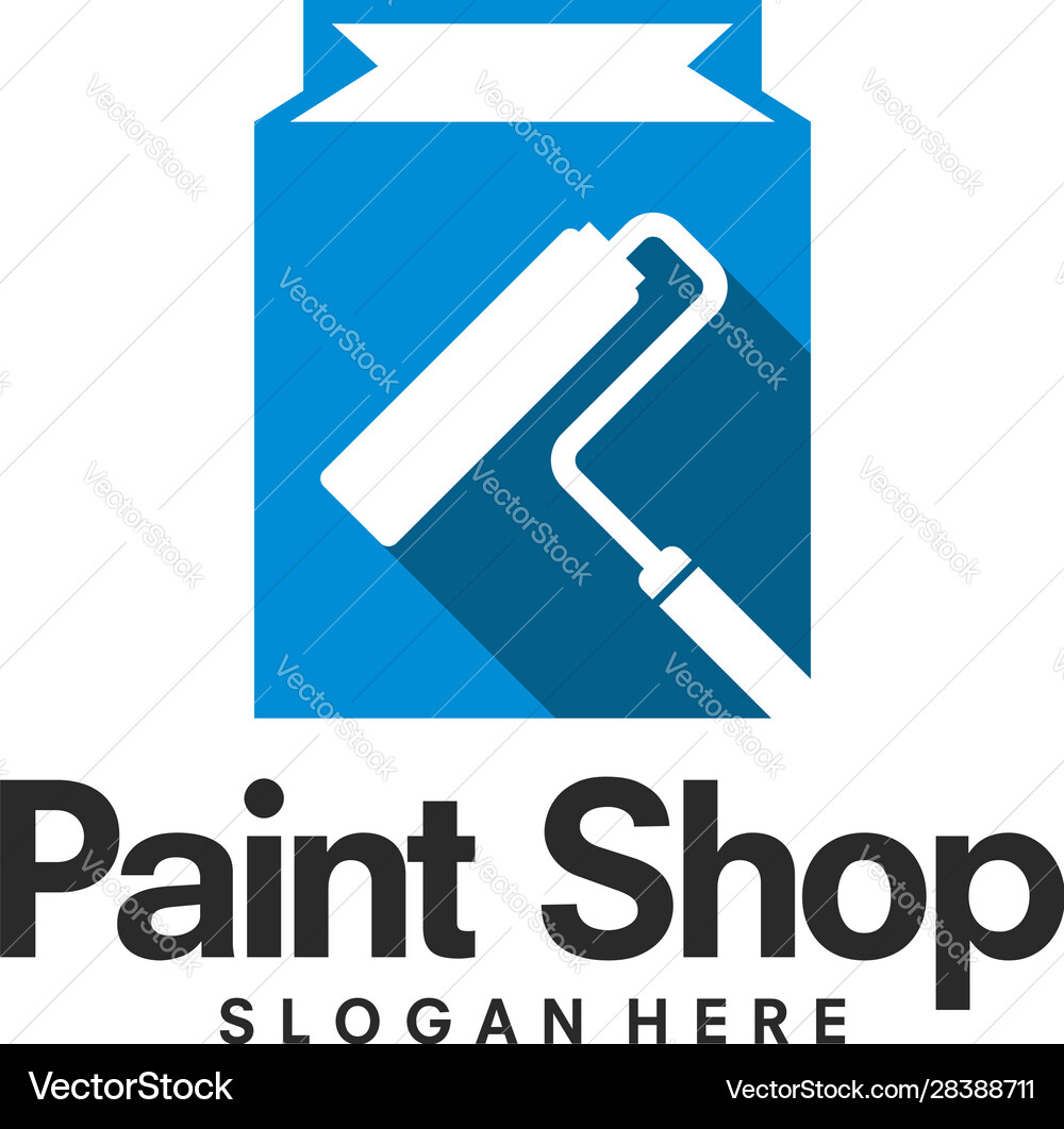 Paint shop logo designs decoration Royalty Free Vector Image