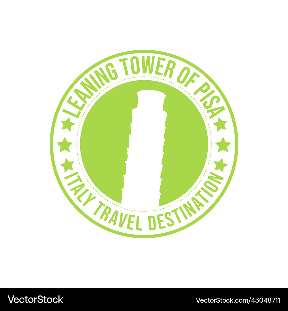 Pisa leaning tower badge rubber stamp Royalty Free Vector