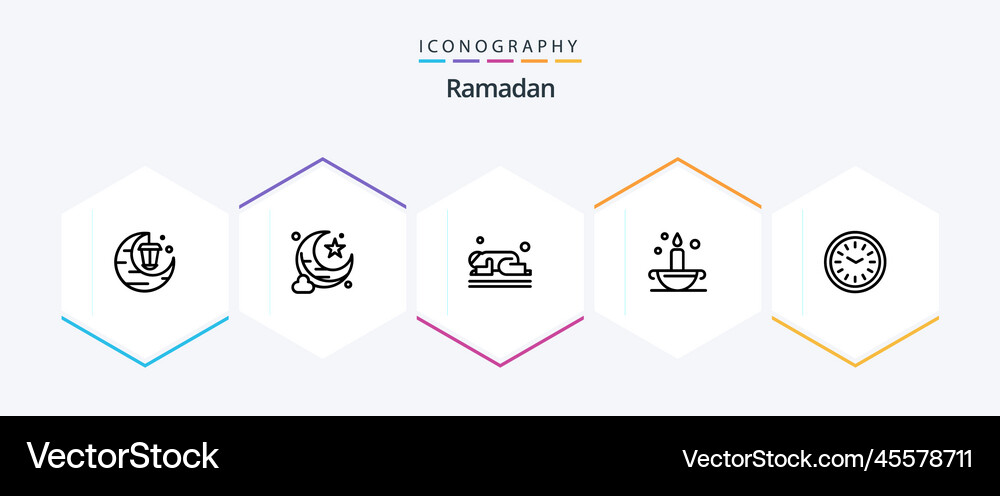 Ramadan 25 line icon pack including antique star Vector Image