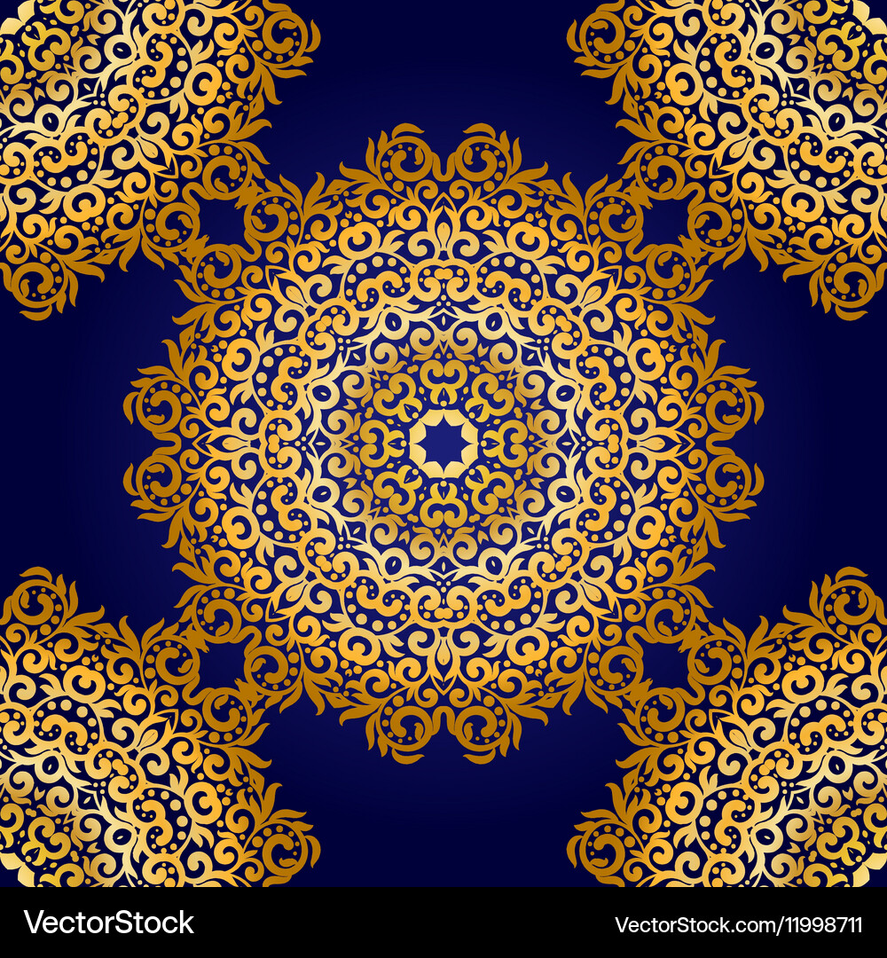 Rich gold seamless pattern in the indian style Vector Image