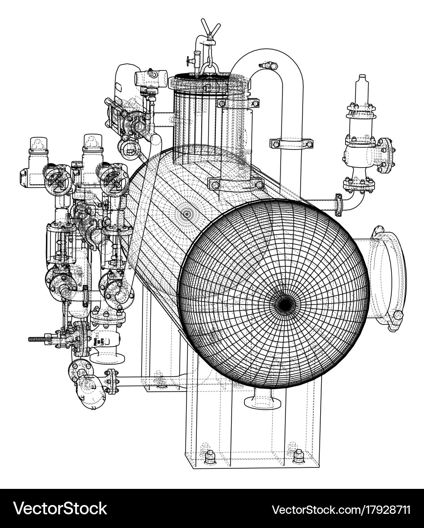 Sketch industrial equipment Royalty Free Vector Image