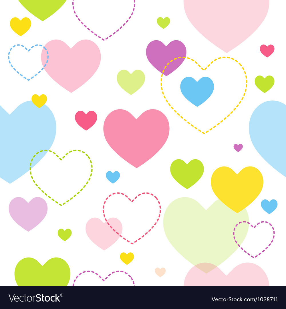 Spring hearts pattern Royalty Free Vector Image