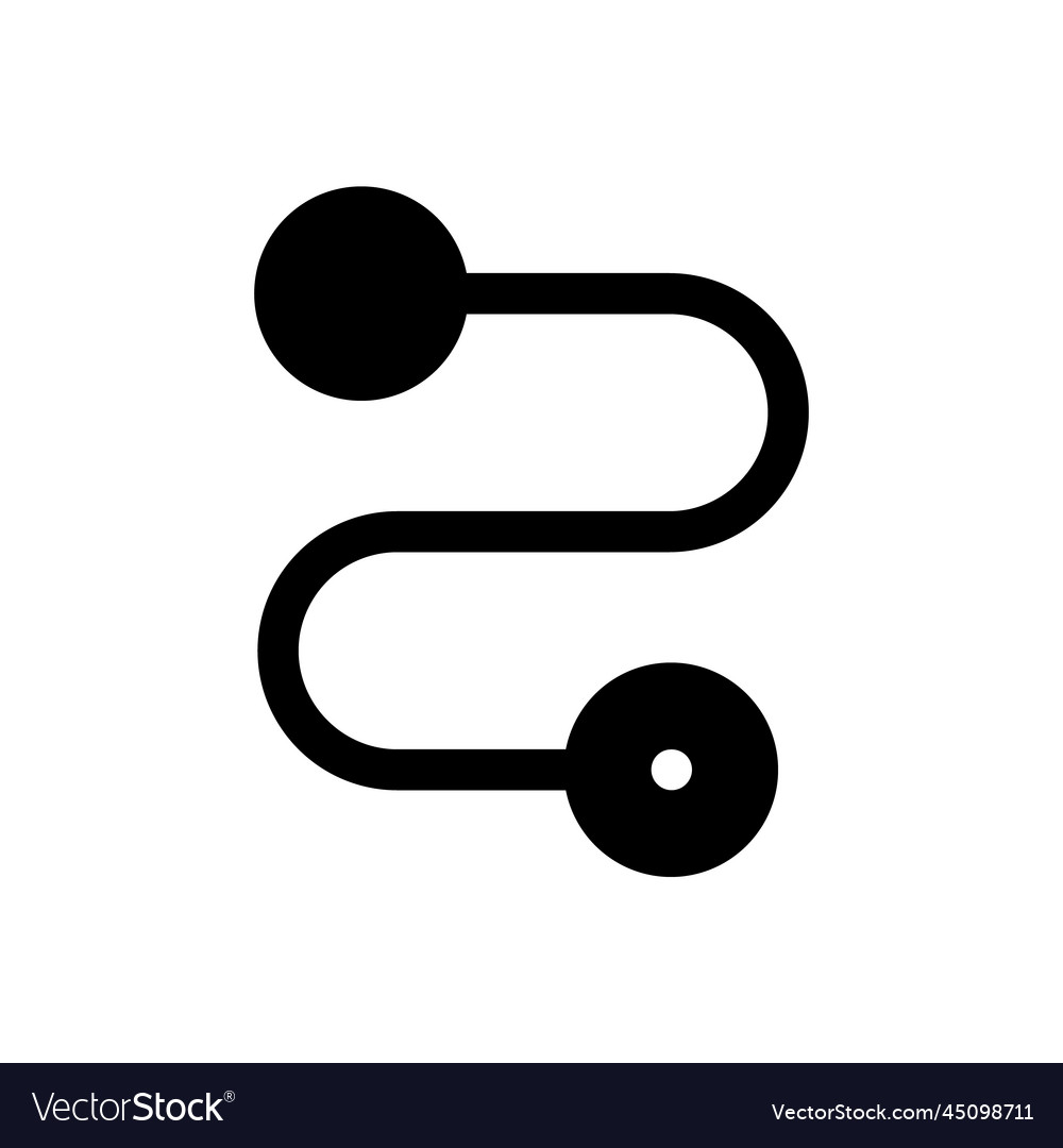 Travel route black glyph ui icon Royalty Free Vector Image