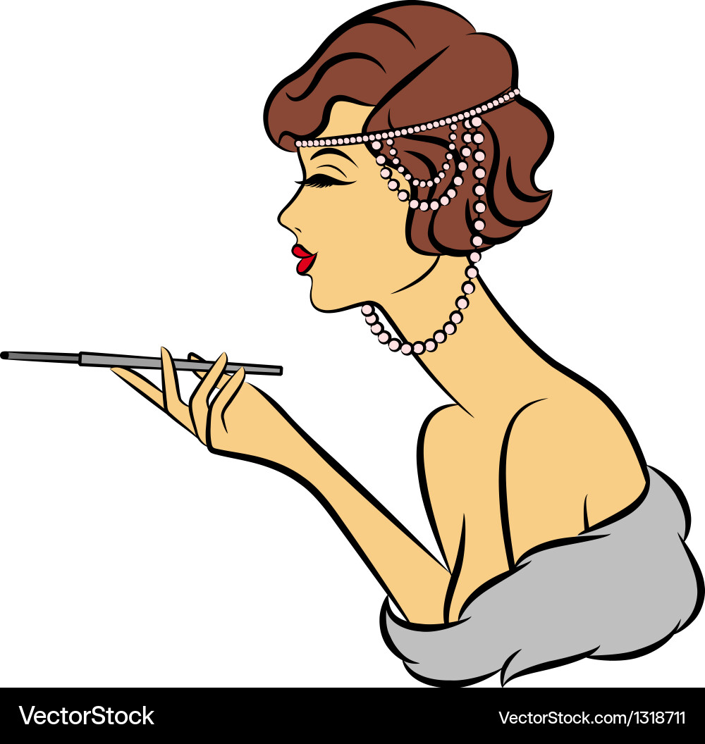 Vintage fashion model Royalty Free Vector Image