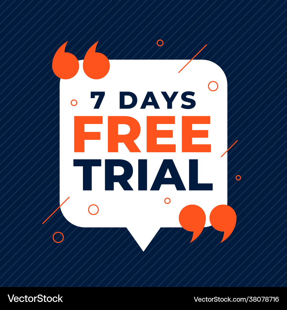 7 days free trial background with quote marks Vector Image