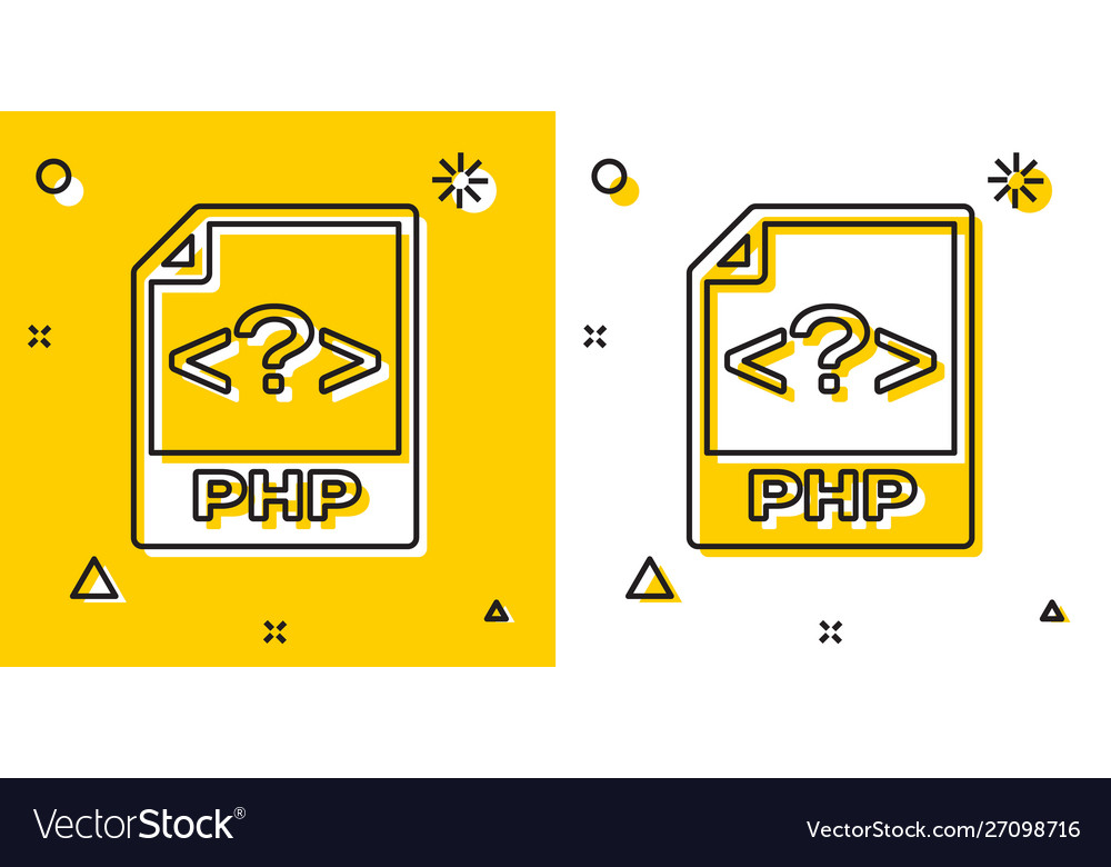 Black php file document download php button icon Vector Image