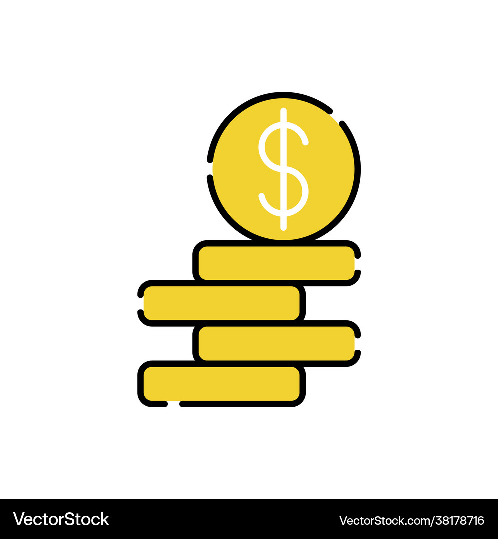 Coin icon dollar money design concept Royalty Free Vector
