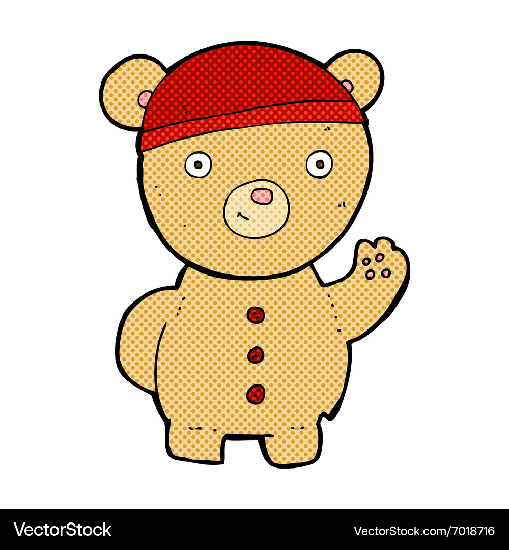 Comic cartoon teddy bear Royalty Free Vector Image