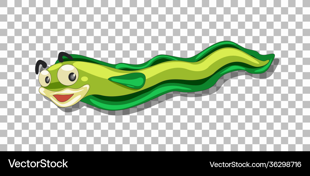 Cute eel carton character isolated on transparent Vector Image