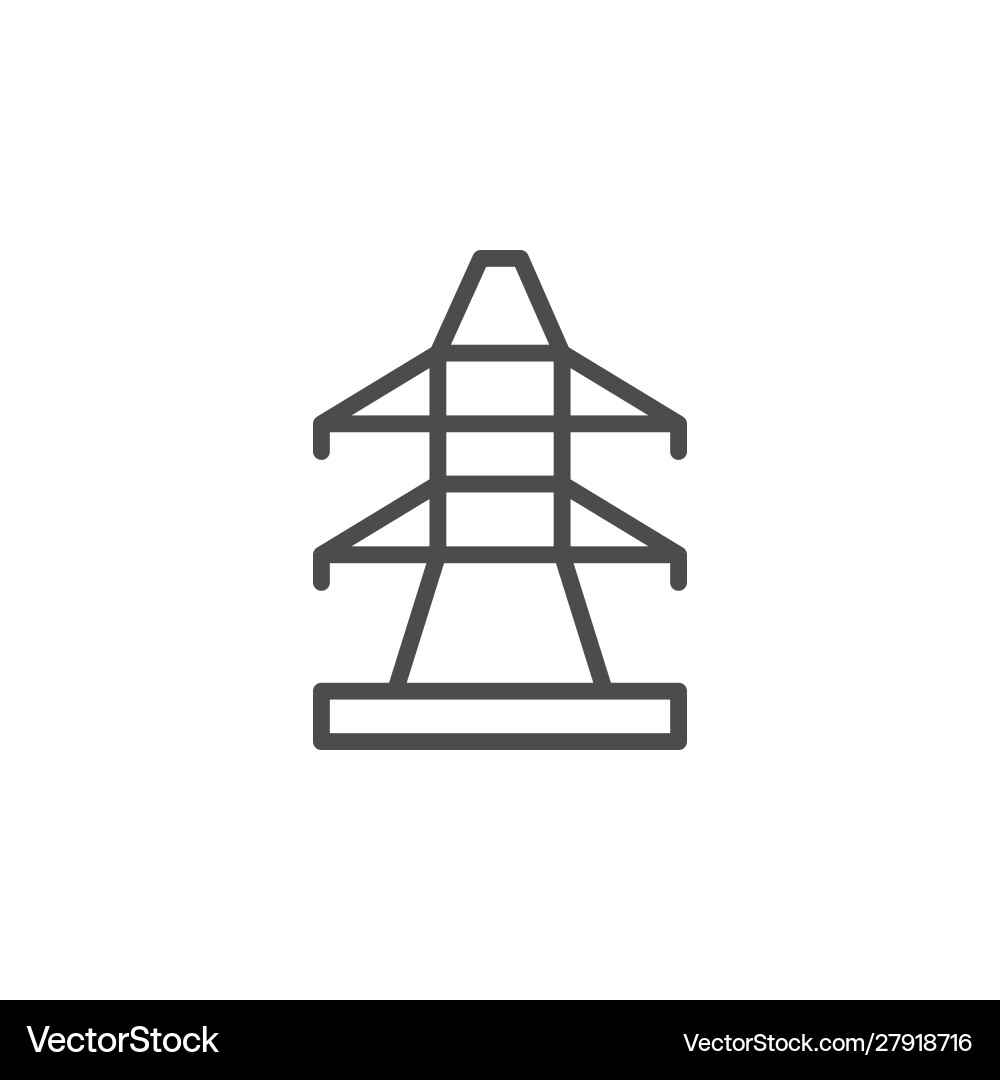 Electric pylon line outline icon Royalty Free Vector Image