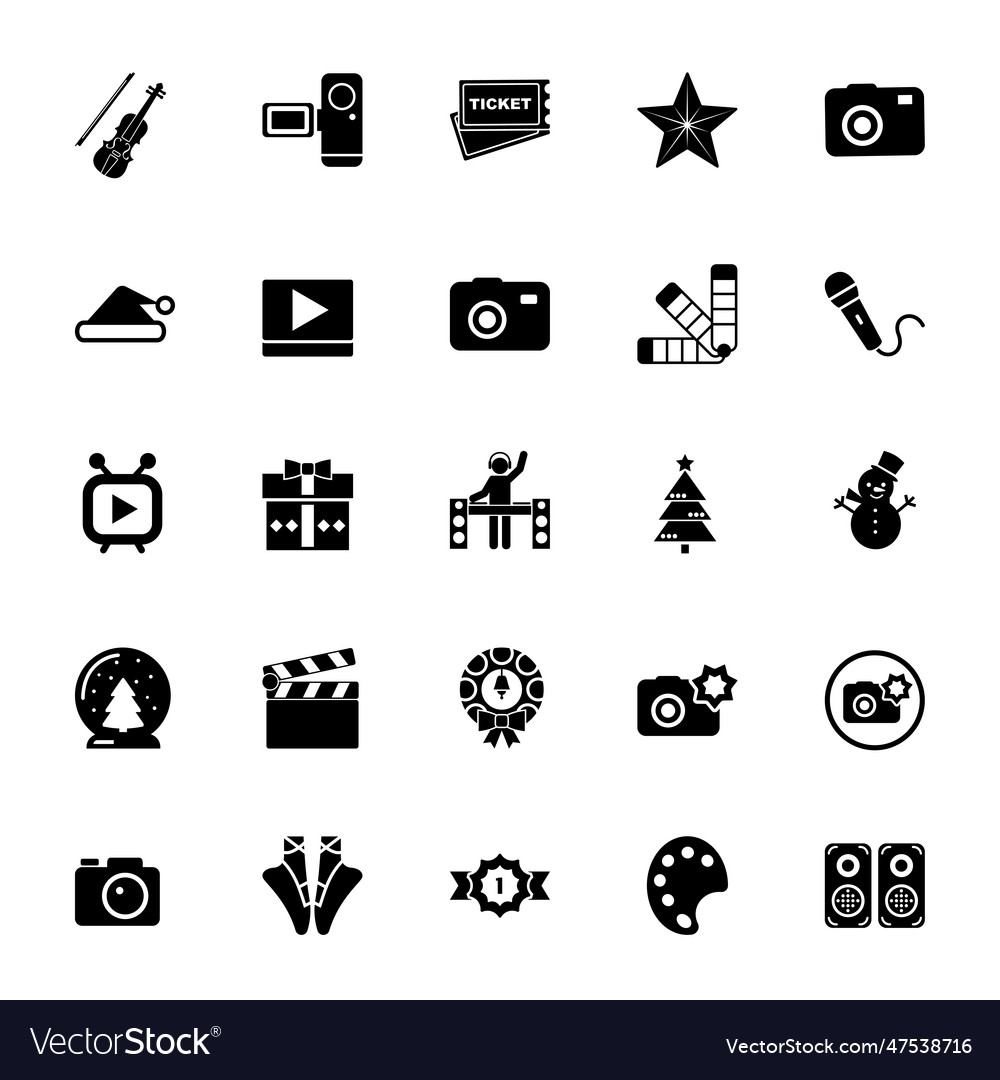 Entertainment icon set party hobby and leisure Vector Image