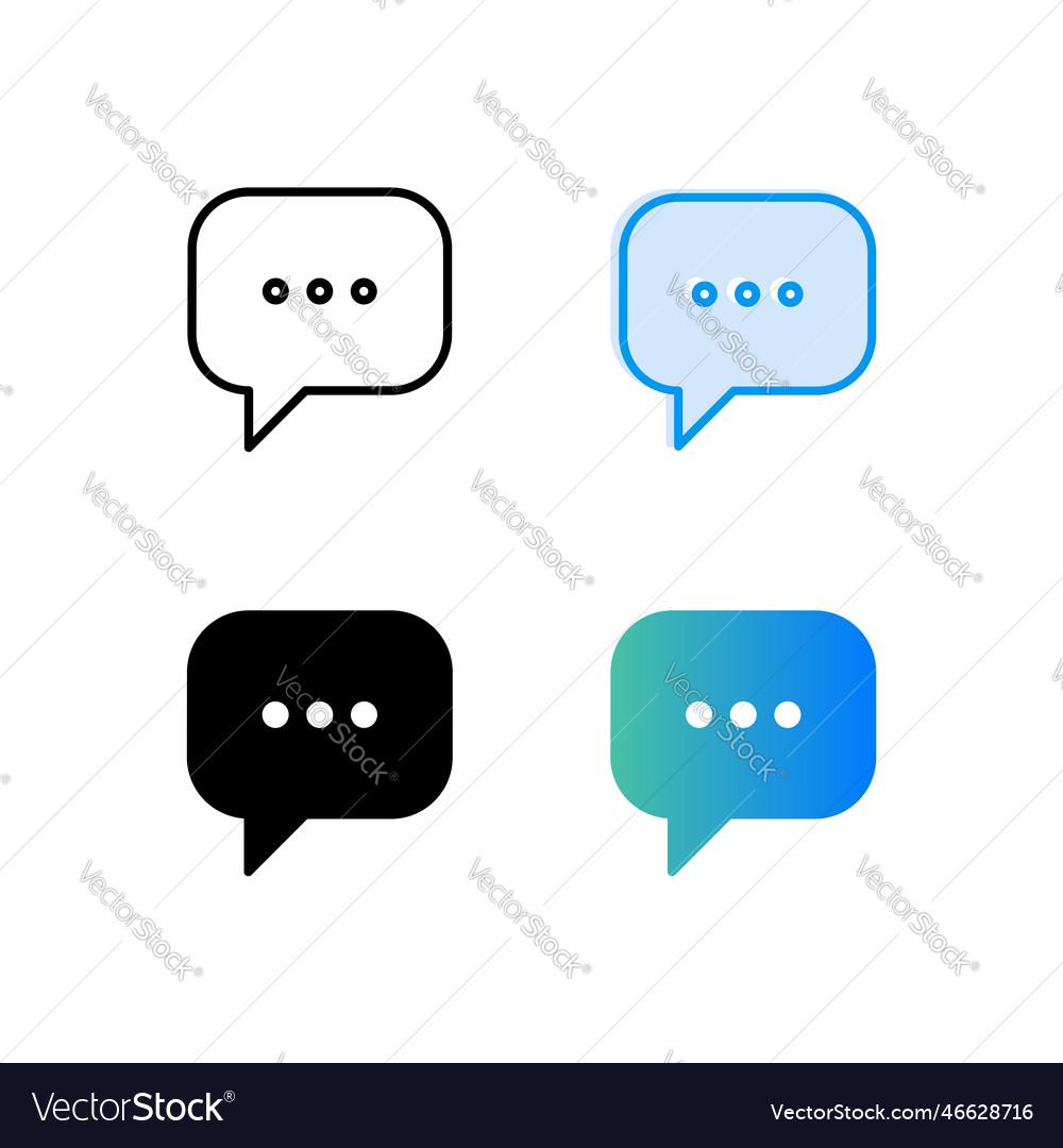 Flat chat message bubbles icon isolated Royalty Free Vector