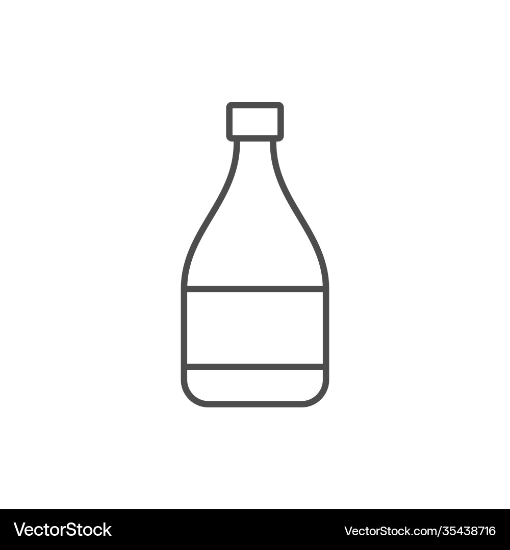 Glass bottle line outline icon Royalty Free Vector Image