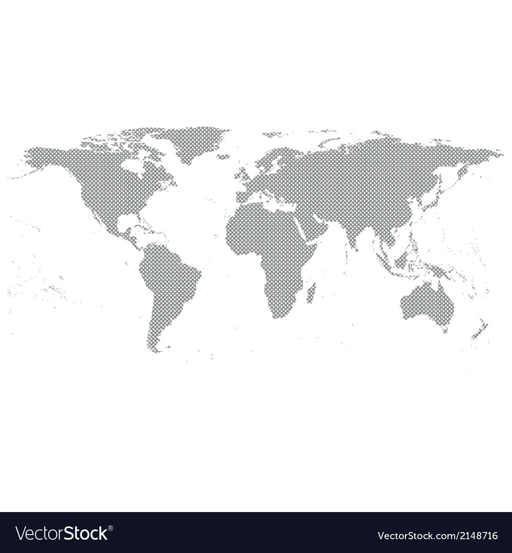 Gray World Map Royalty Free Vector Image - VectorStock