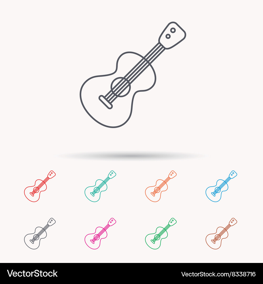 Guitar icon musical instrument sign Royalty Free Vector