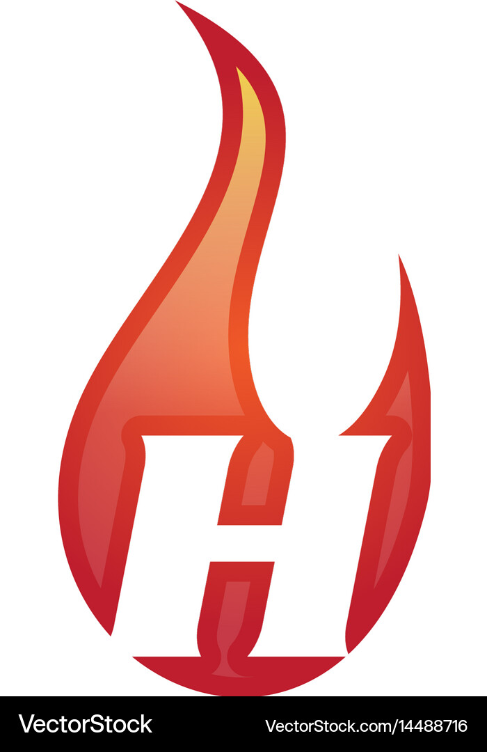 H letter flame logo Royalty Free Vector Image - VectorStock